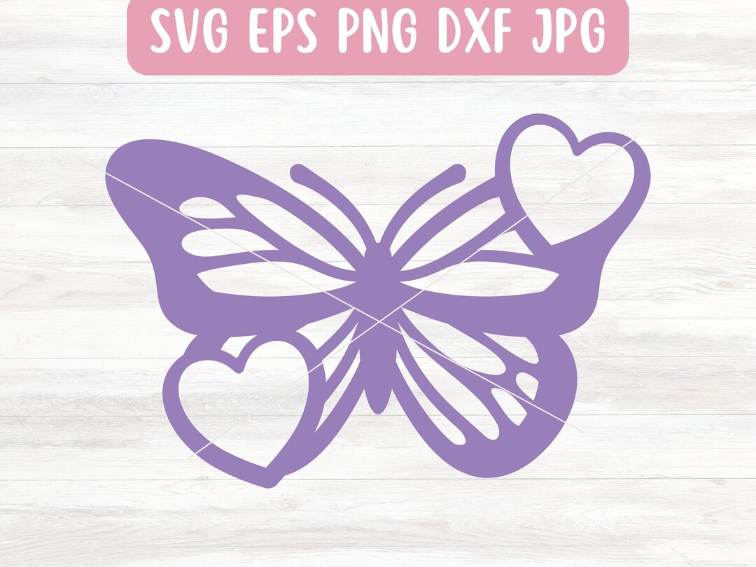 Butterfly Heart SVG File for Cricut, Cute Butterfly SVG for Silhouette ...