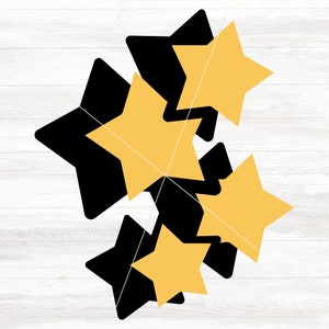 Layered Stars SVG File for Cricut, Star Cluster SVG for Vinyl, Digital ...