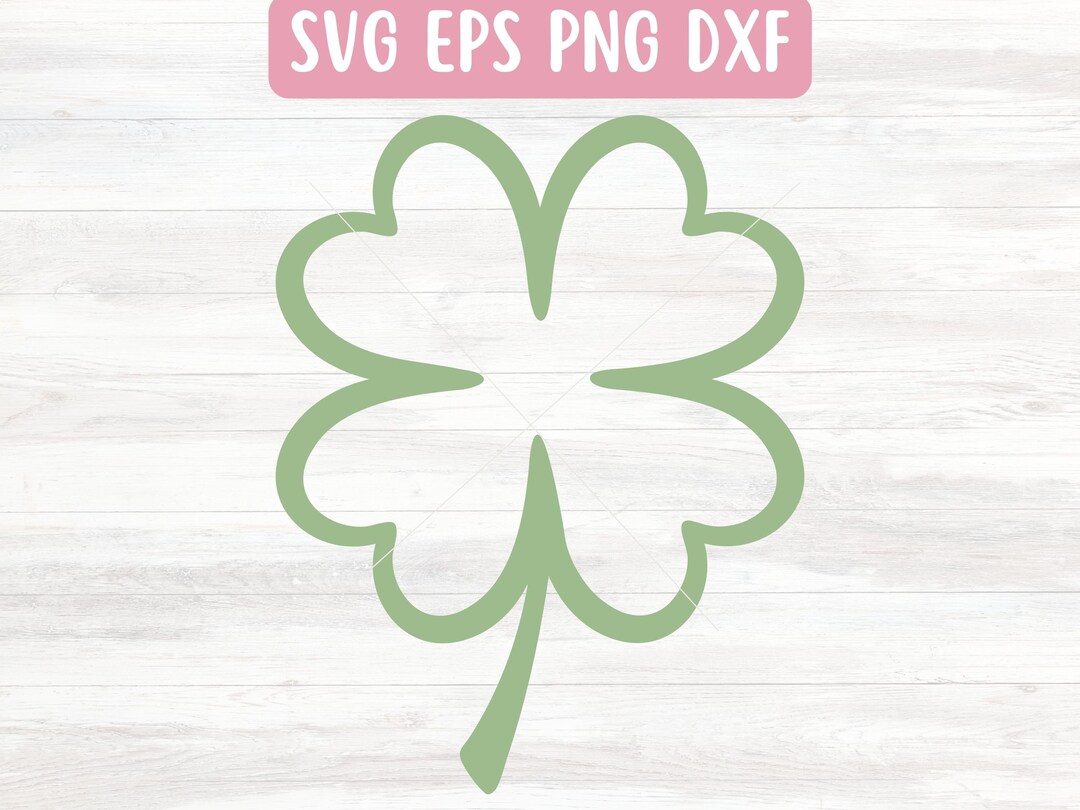 Four Leaf Clover SVG File for Cricut, Shamrock Outline SVG for ...