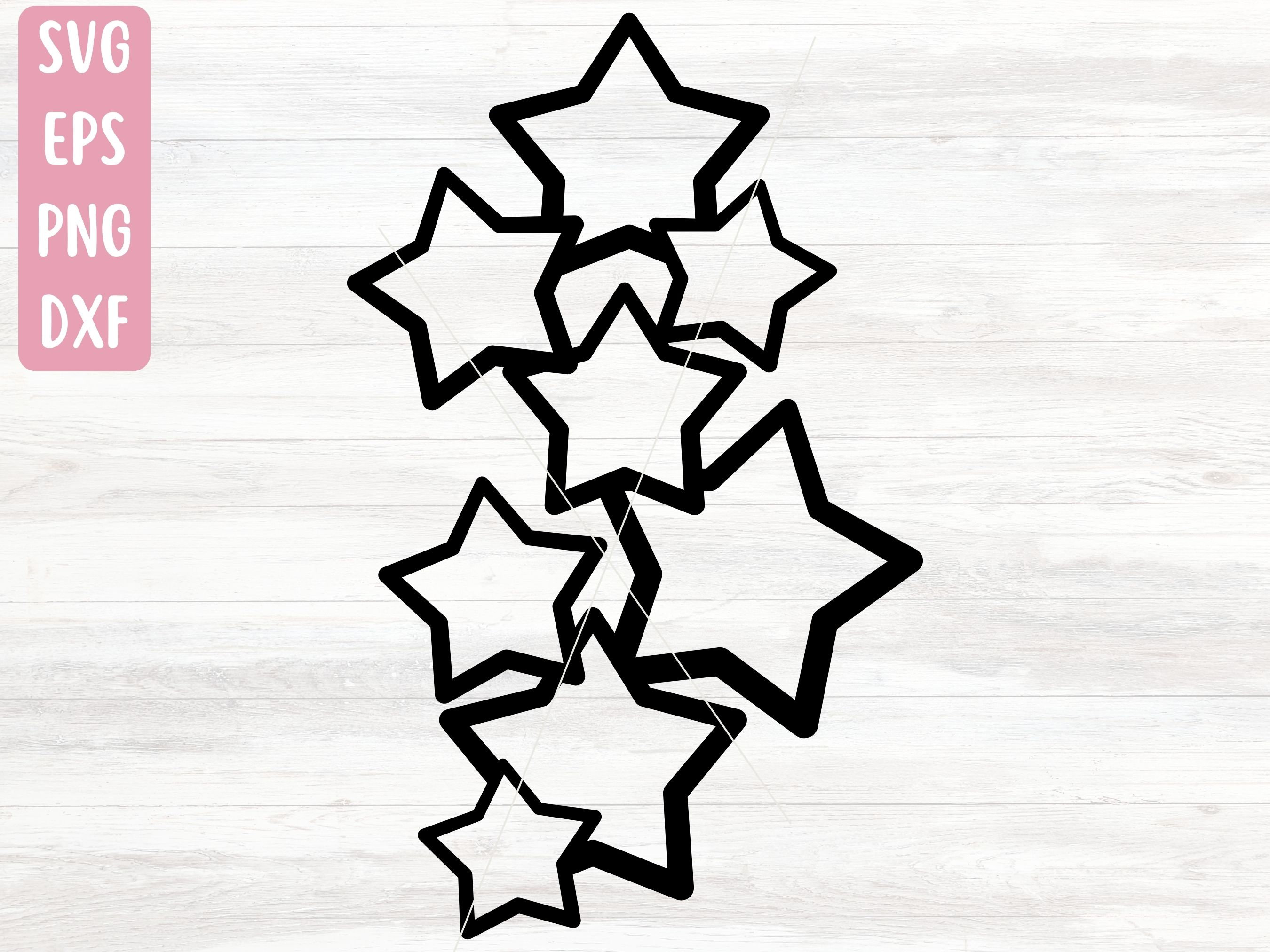 Stars SVG File for Cricut, Star Outline SVG Design, Star Cluster SVG ...
