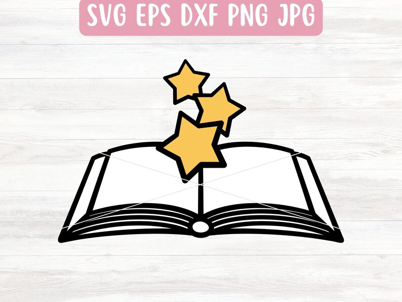 Open Book SVG File for Cricut, Reading SVG for Silhouette, Layered Book ...