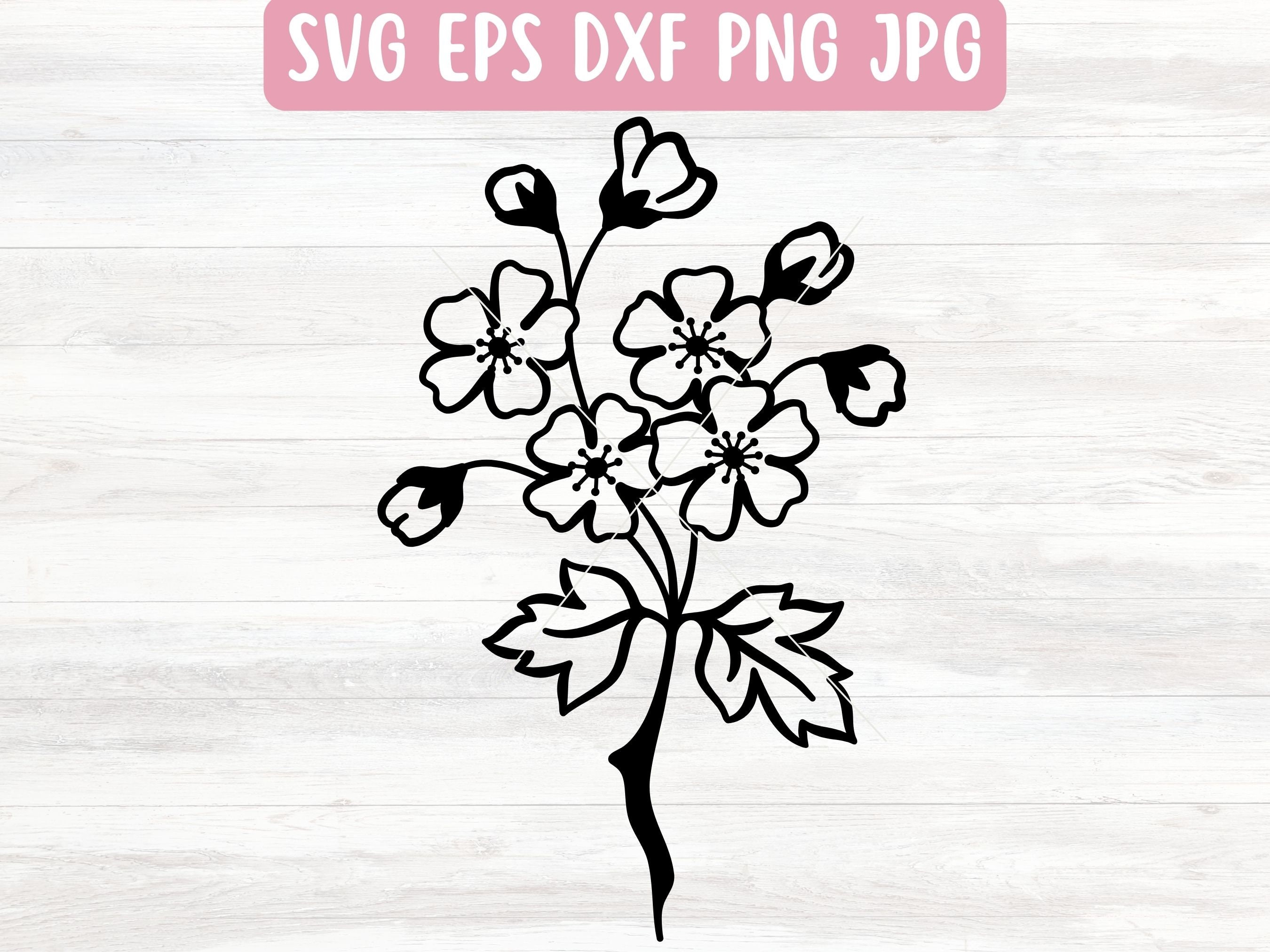 Hawthorn SVG File for Cricut, May Birth Flower SVG for Silhouette ...