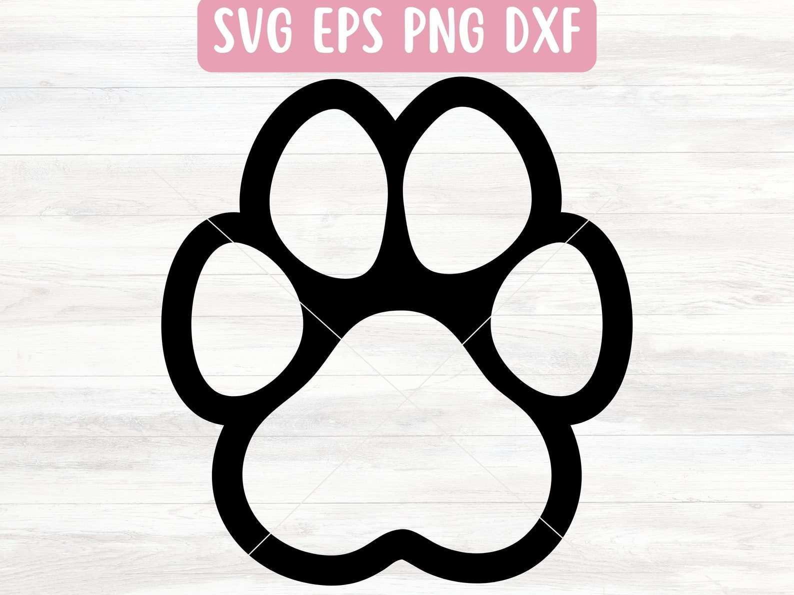 Paw Print Outline SVG File for Cricut, Dog Paw PNG, Car Decal Svg for ...