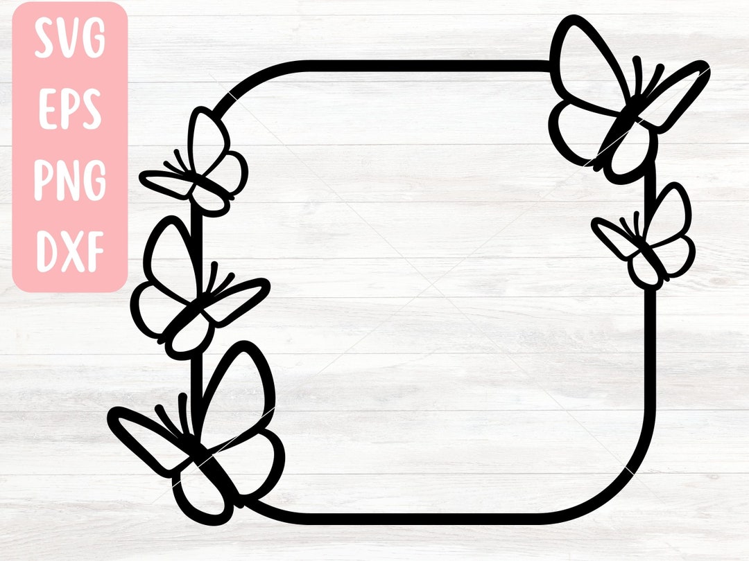 Butterfly Border SVG File for Cricut Square Frame SVG Vector - Etsy ...