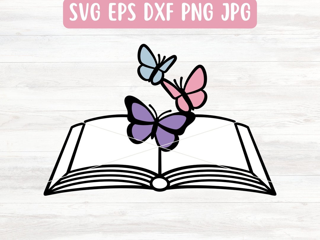 Open Book SVG File for Cricut, Reading SVG for Silhouette, Layered Book ...