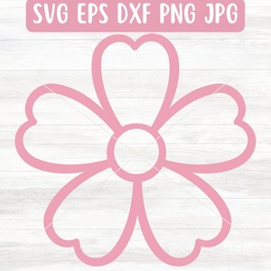 Simple Flower SVG File for Cricut, Flower Outline SVG for Silhouette ...