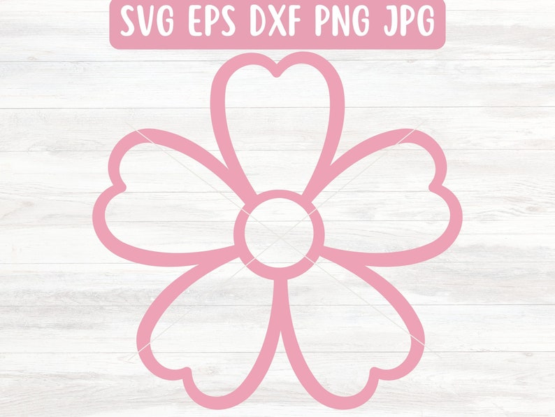 Simple Flower SVG File for Cricut, Flower Outline SVG for Silhouette ...