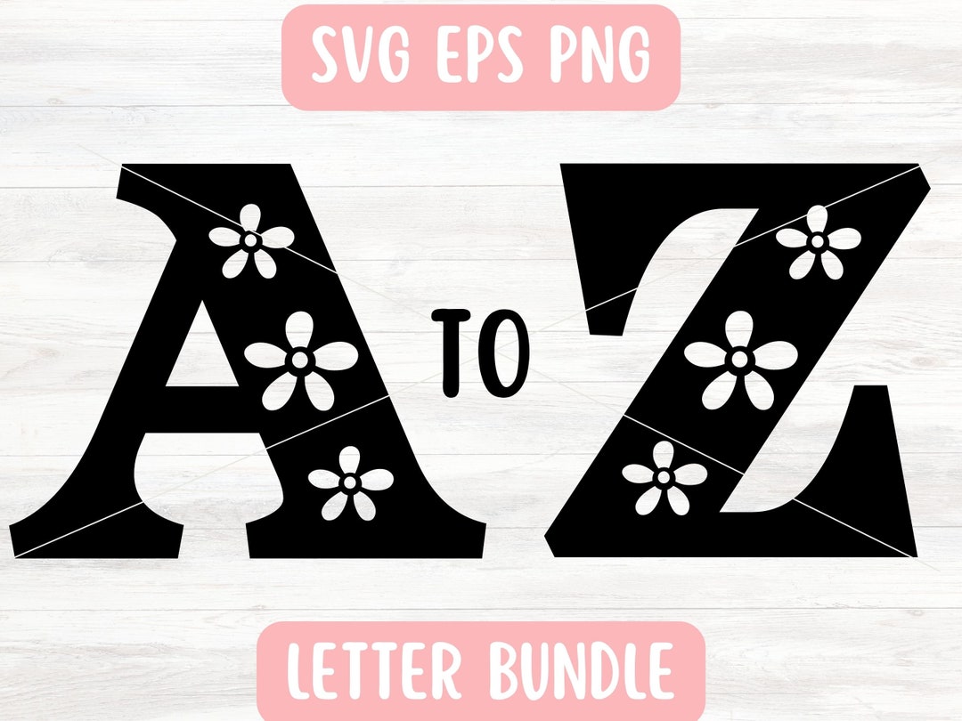 Floral Alphabet SVG Bundle for Cricut Flower Monogram SVG - Etsy