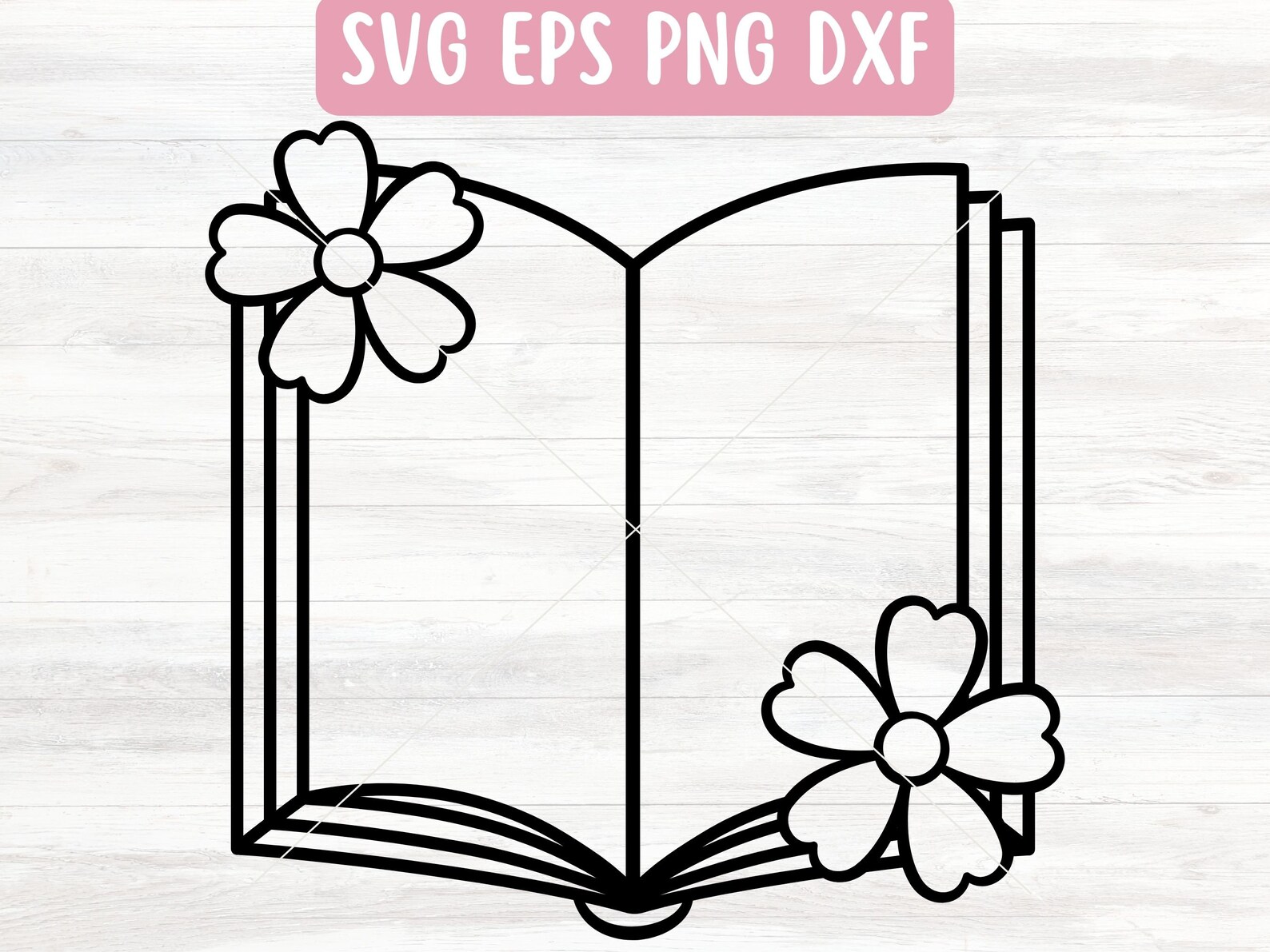Book With Flowers SVG File for Cricut, Book Bag SVG Vector, Librarian ...