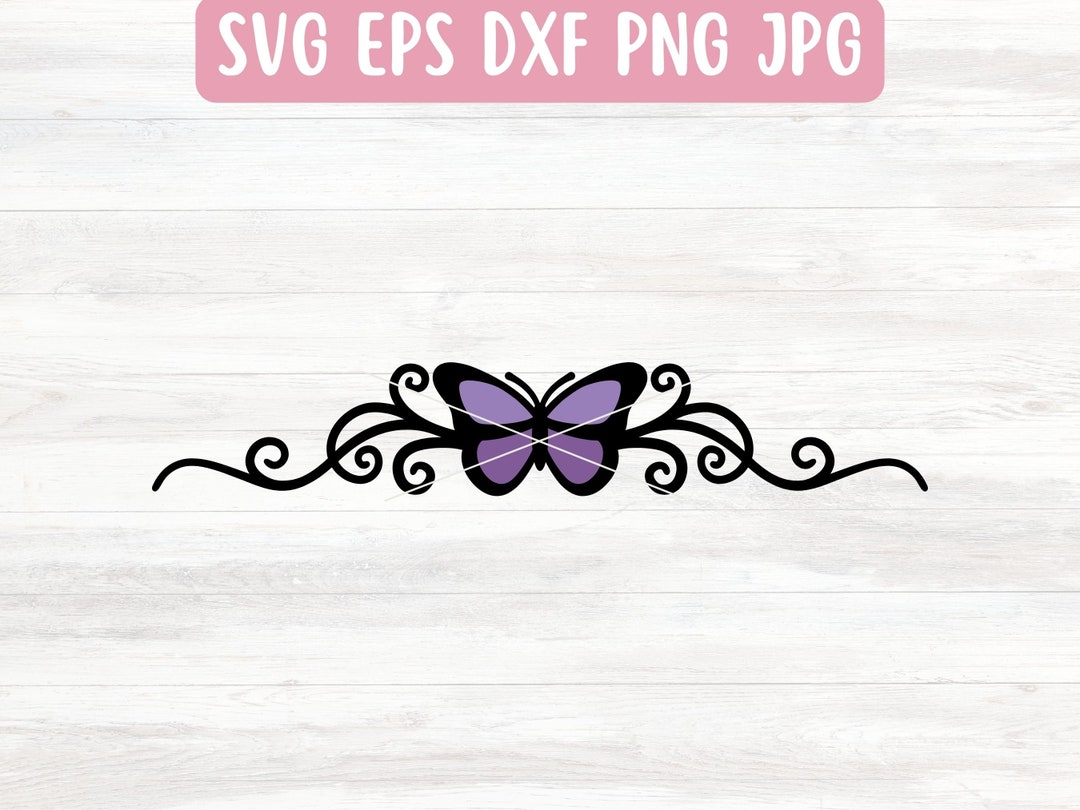 Butterfly Border SVG File for Cricut, Text Divider SVG for Silhouette ...