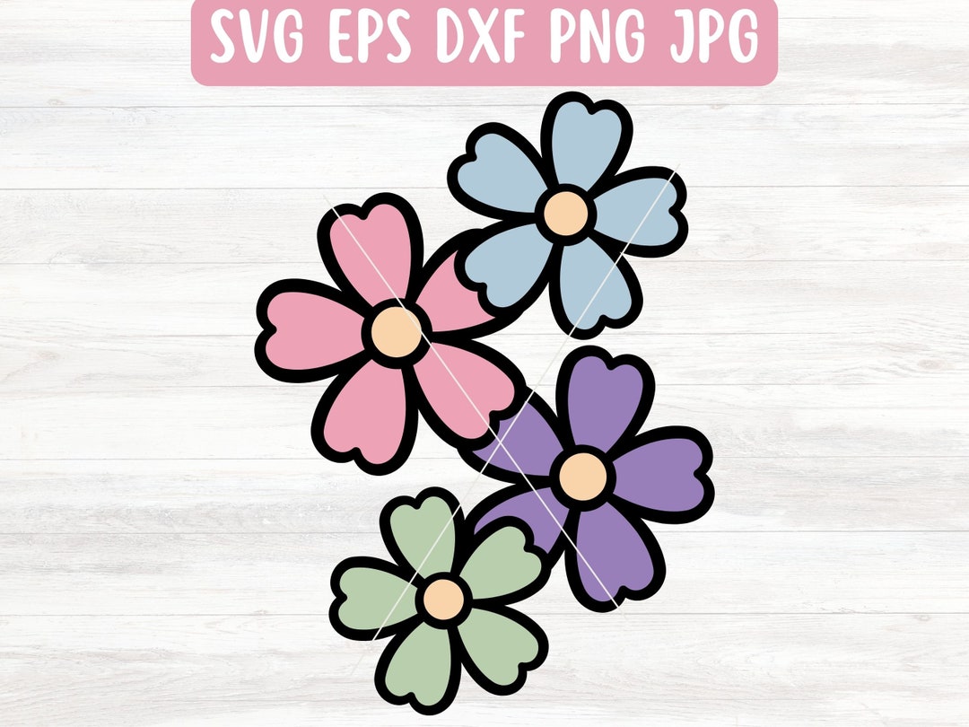 Simple Flower SVG File for Cricut, Layered Flower SVG for Silhouette ...
