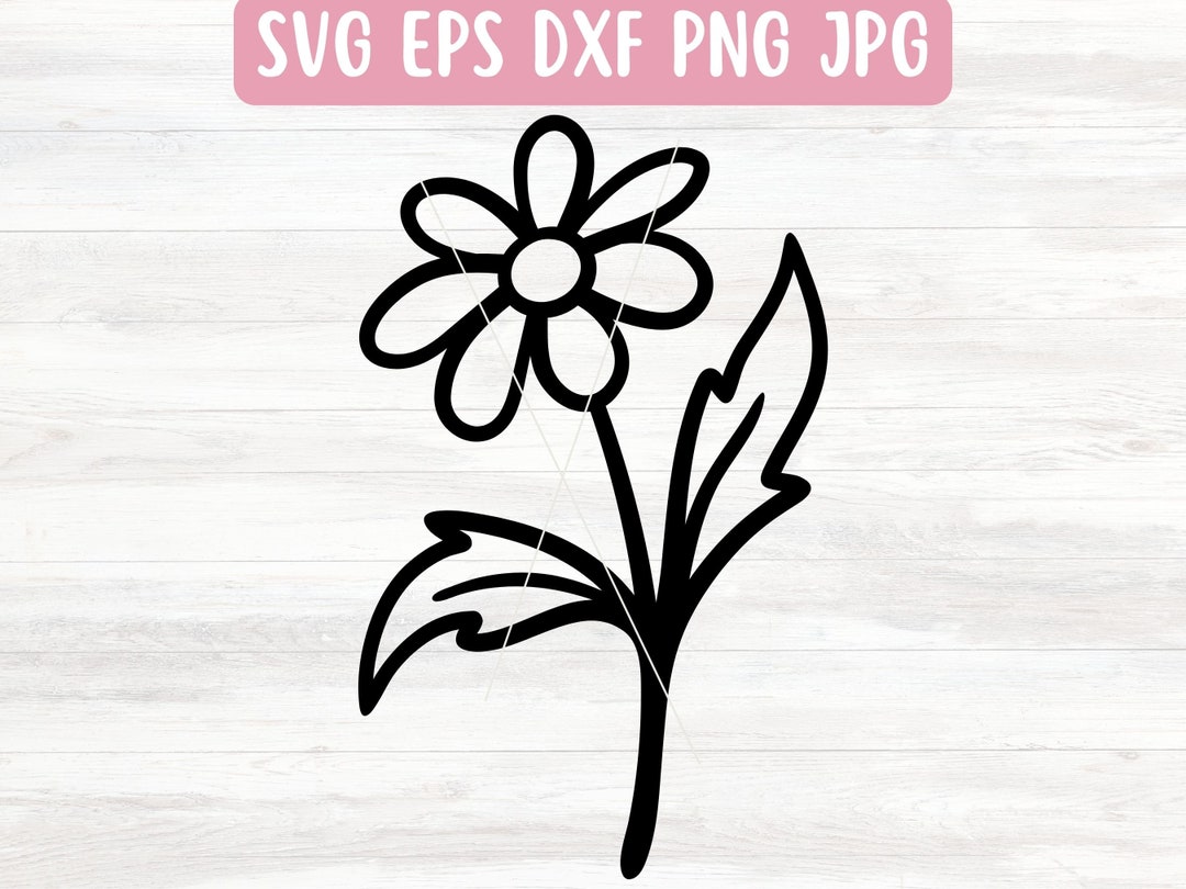 Simple Flower SVG File for Cricut, Flower Outline SVG for Silhouette ...