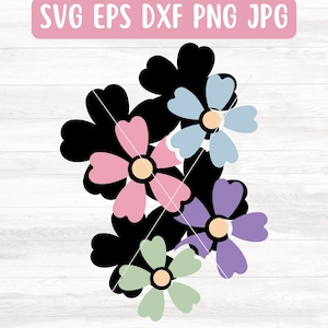 Simple Flower SVG File for Cricut, Layered Flower SVG for Silhouette ...