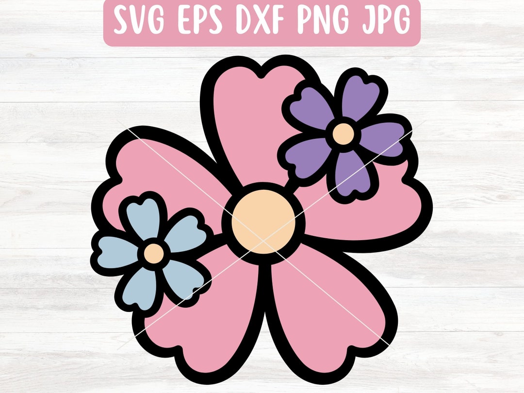 Simple Flower SVG File for Cricut, Layered Flower SVG for Silhouette ...