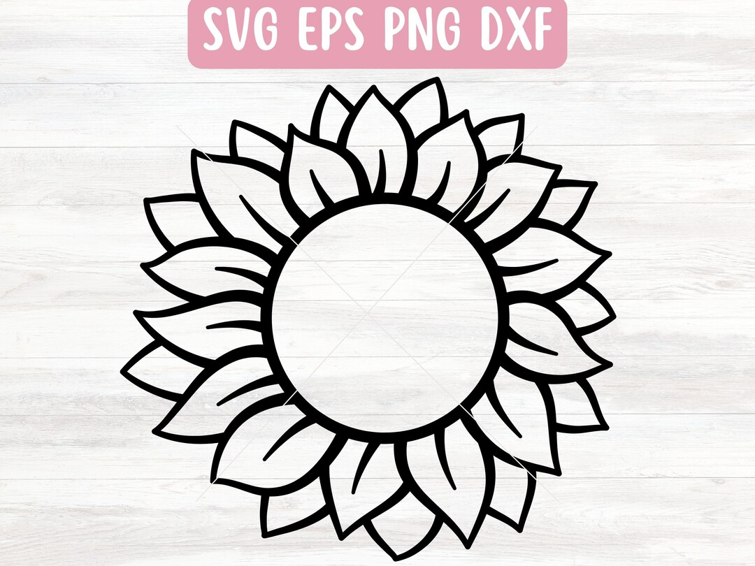 Simple Sunflower SVG File for Cricut, Sunflower Outline SVG for ...