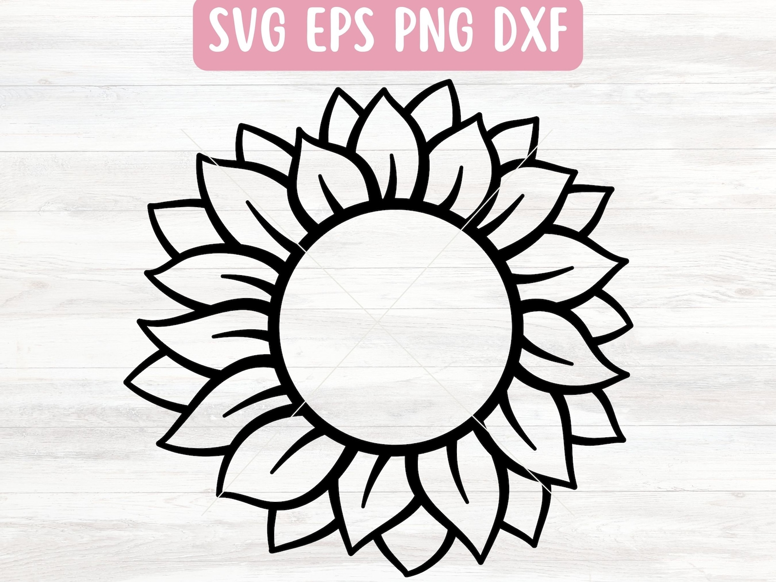 Simple Sunflower SVG File for Cricut, Sunflower Outline SVG for ...
