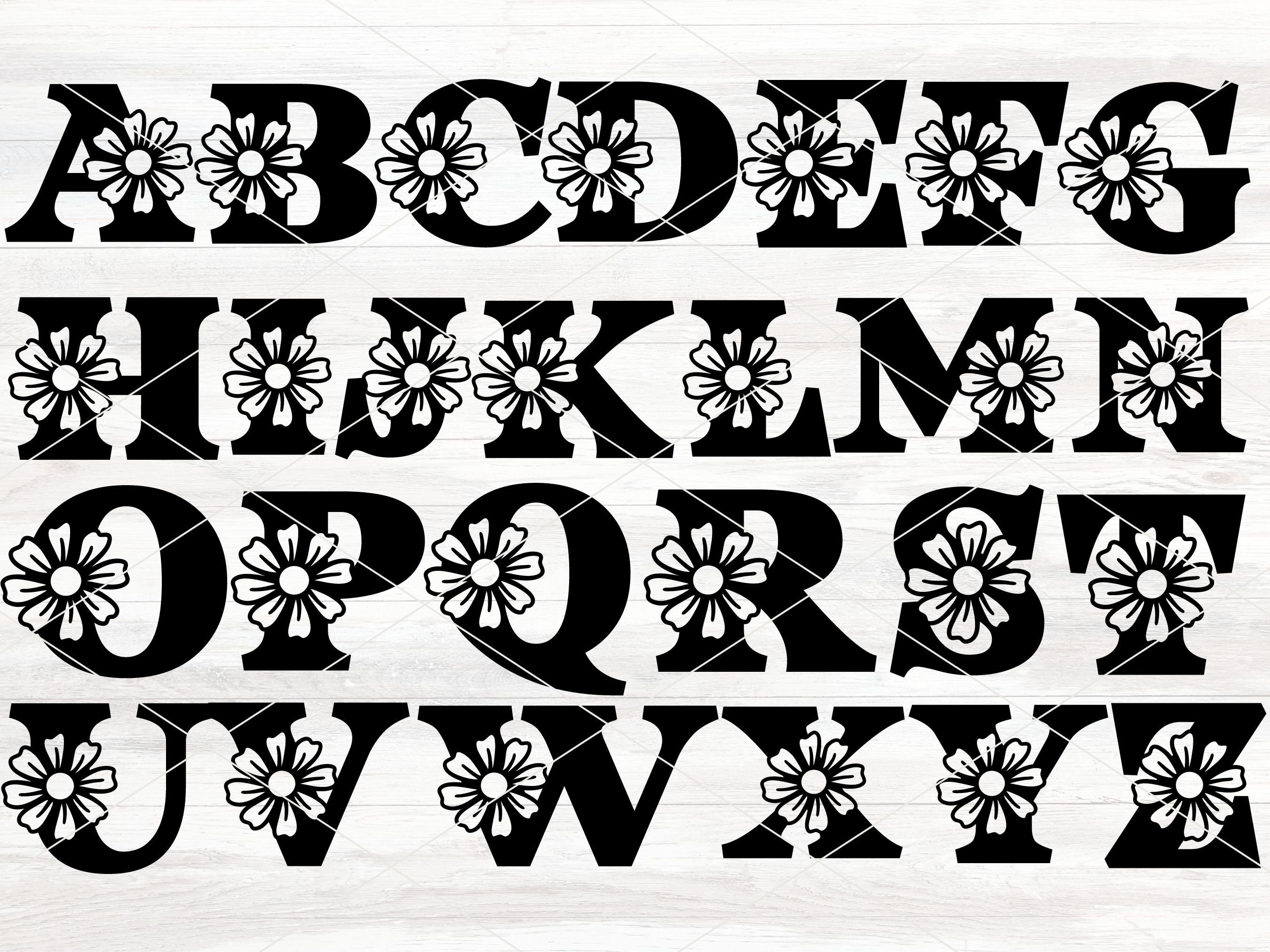Floral Alphabet SVG Bundle for Cricut Daisy Letters SVG - Etsy
