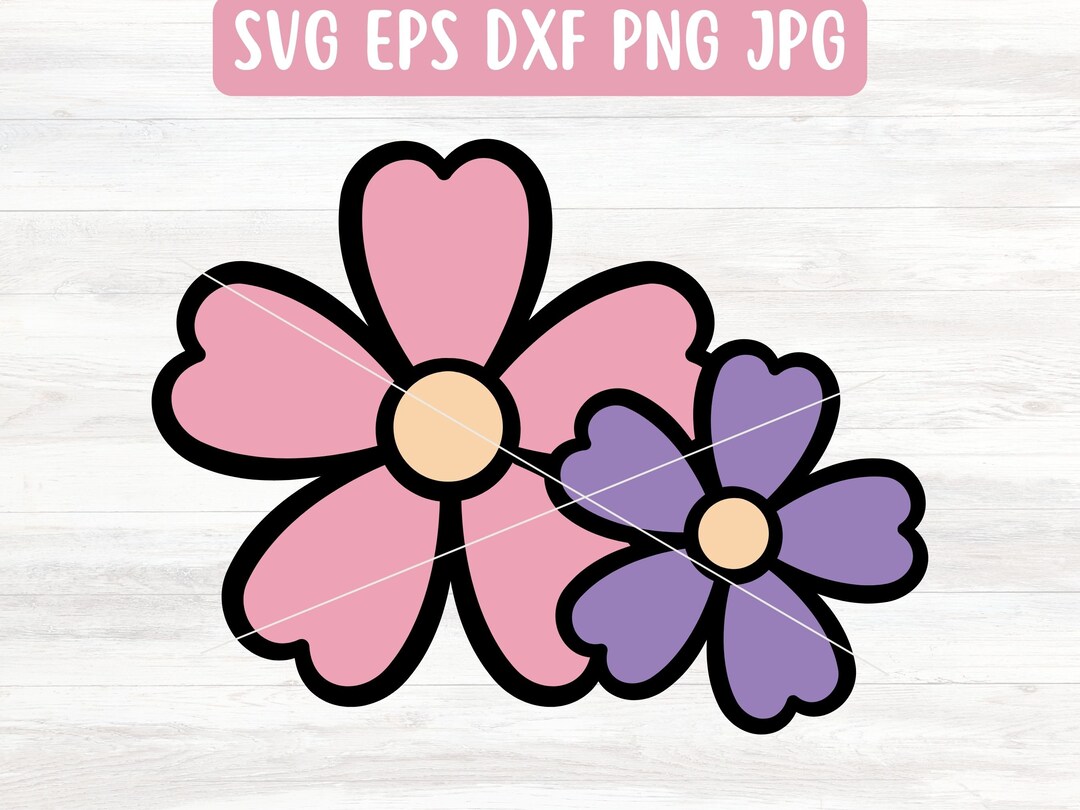 Simple Flower SVG File for Cricut, Layered Flower SVG for Silhouette ...