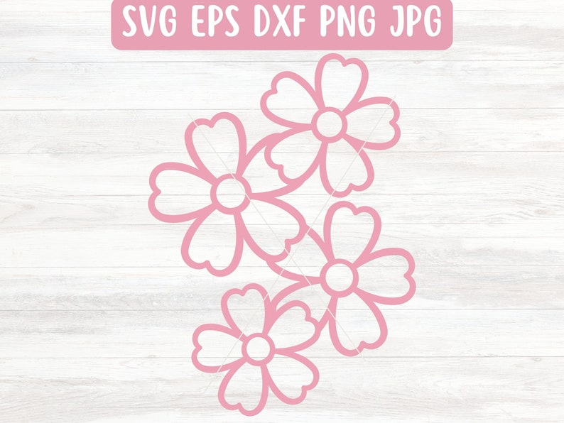 Simple Flower SVG File for Cricut, Flower Outline SVG for Silhouette ...