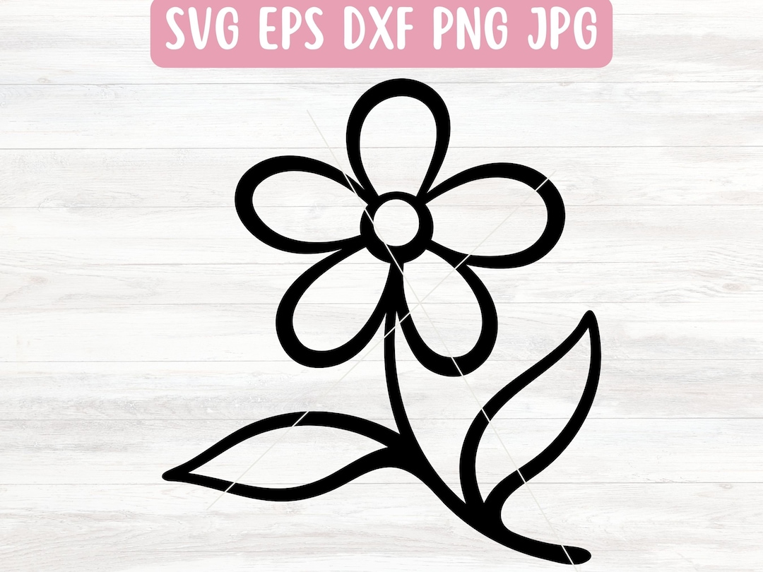 Simple Flower SVG File for Cricut, Flower Outline SVG for Silhouette ...