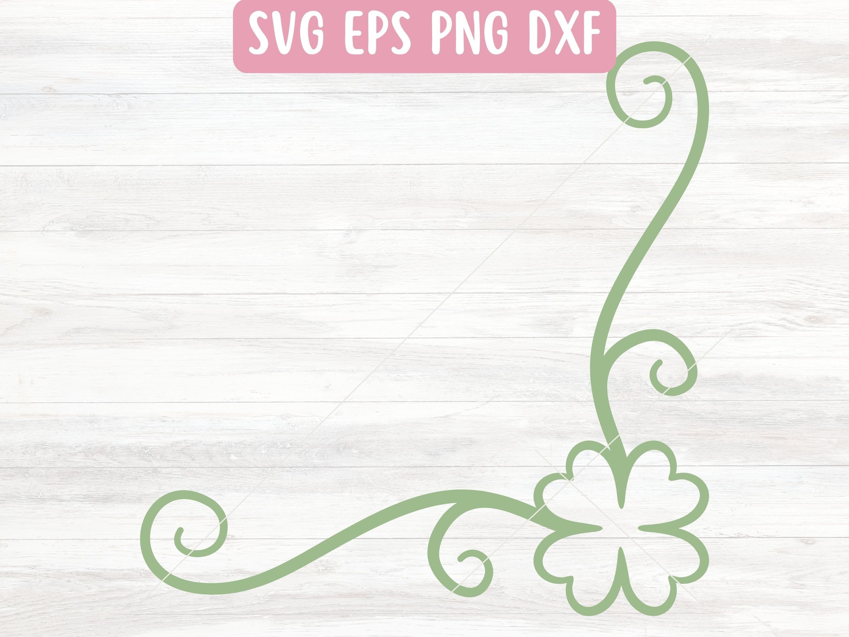 Shamrock Border SVG File for Cricut, Corner SVG, Clover Border SVG ...