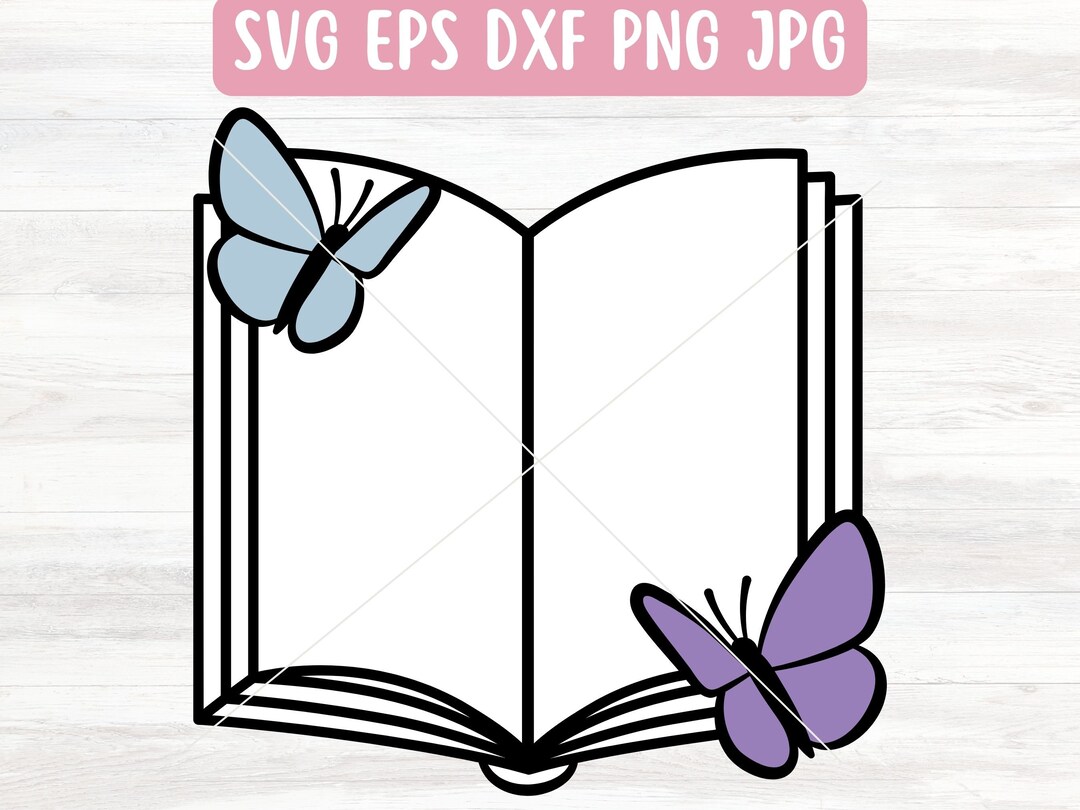 Open Book SVG File for Cricut, Reading SVG for Silhouette, Layered Book ...