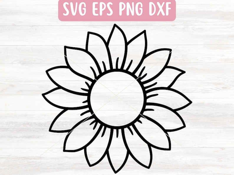 Simple Sunflower SVG File for Cricut, Hand Drawn Flower Svg Keychain ...