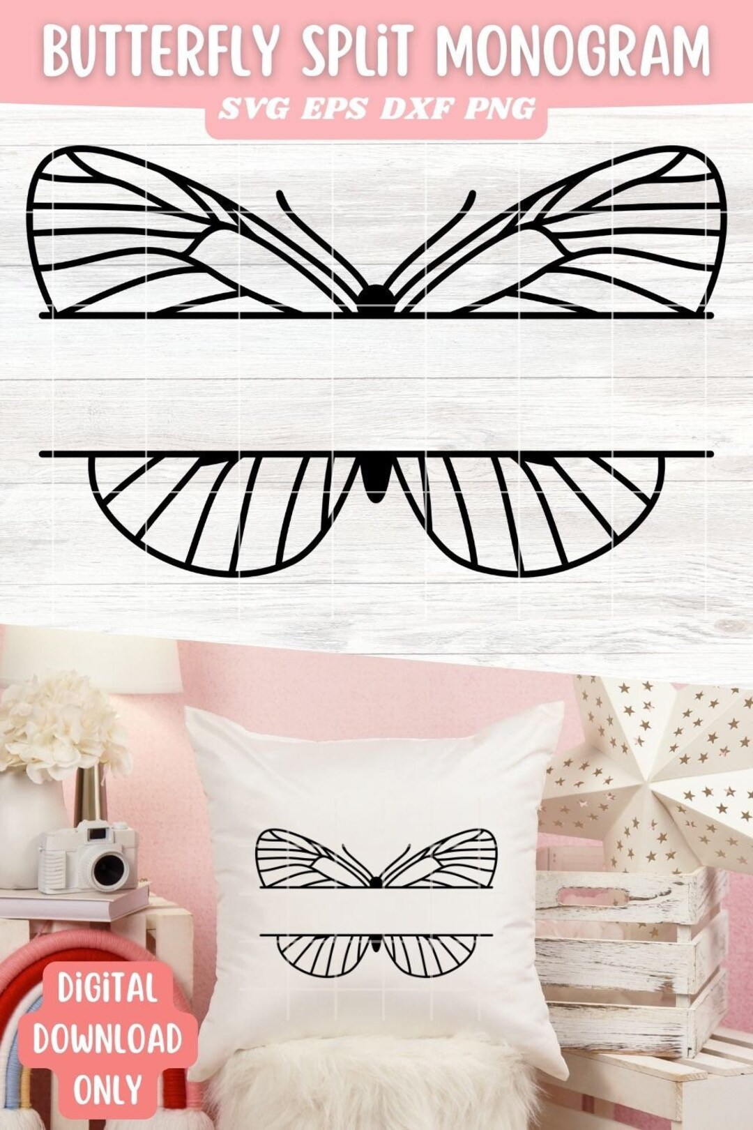 Butterfly Split SVG File for Cricut Butterfly Border SVG - Etsy New Zealand