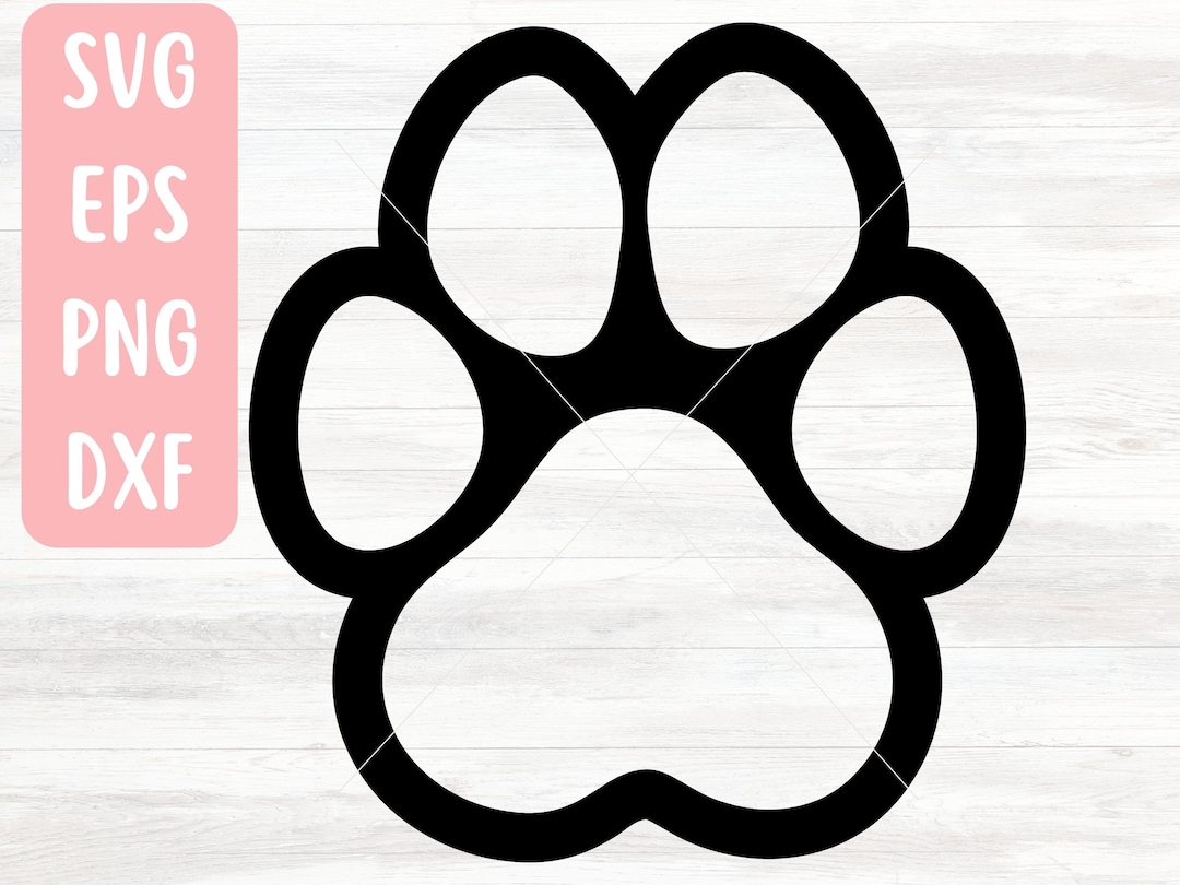Paw Print Outline SVG File for Cricut Dog Lover SVG Vector - Etsy