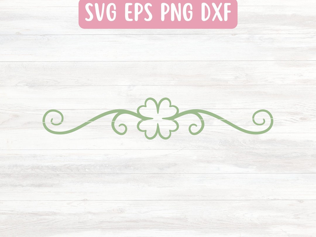 Shamrock Border SVG File for Cricut, Text Divide SVG, Clover Border SVG ...