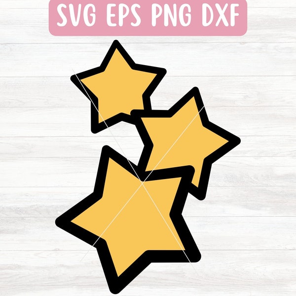 Layered Stars SVG File for Cricut, Star Cluster SVG for Vinyl, Digital ...