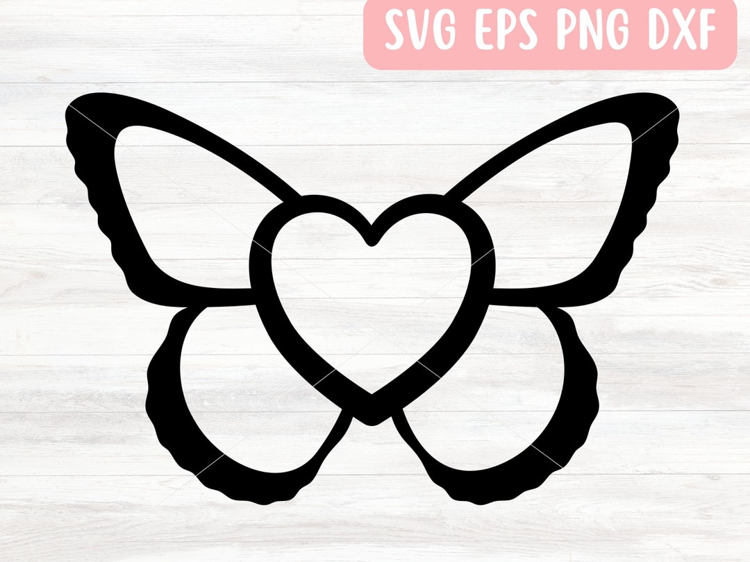 Butterfly Heart SVG File for Cricut Valentine Butterfly SVG - Etsy Canada