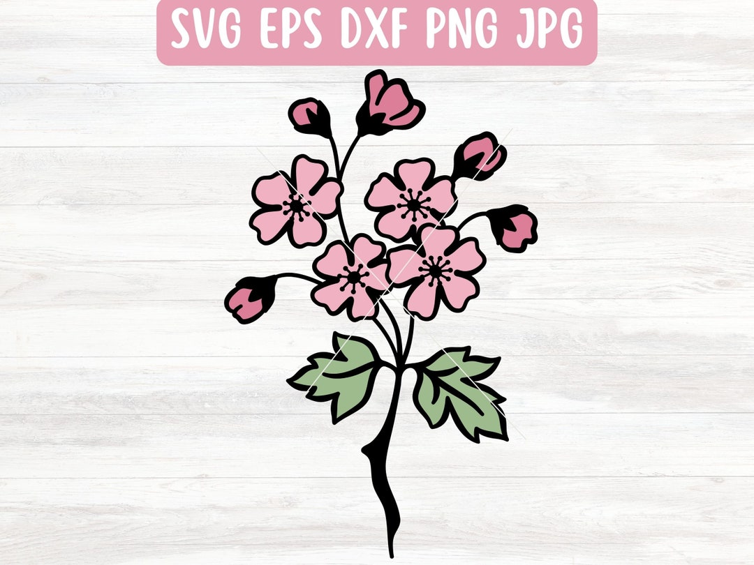 Hawthorn SVG File for Cricut, May Birth Flower SVG for Silhouette ...