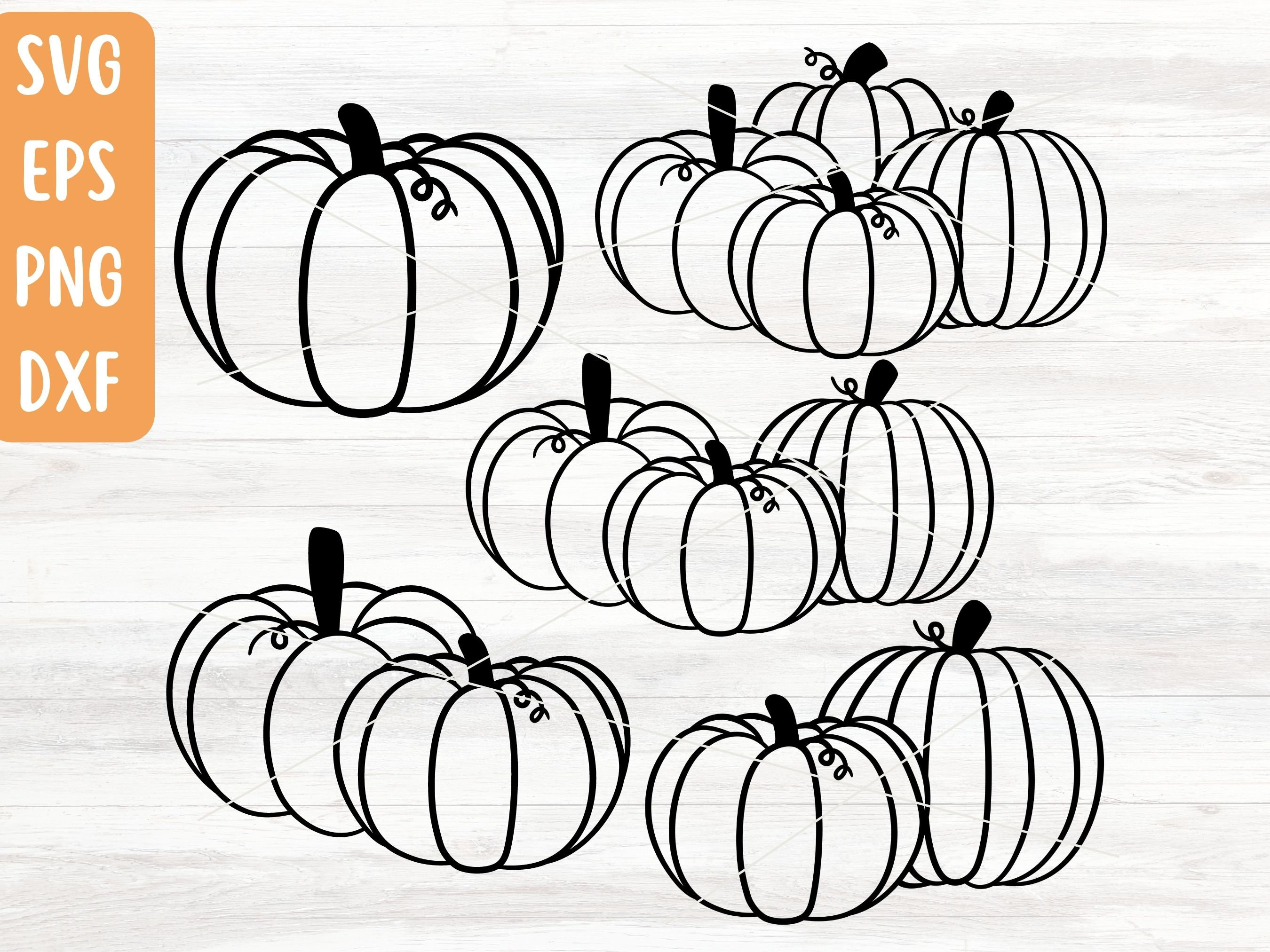 Pumpkin Outline SVG Bundle for Cricut Thanksgiving Pumpkin - Etsy