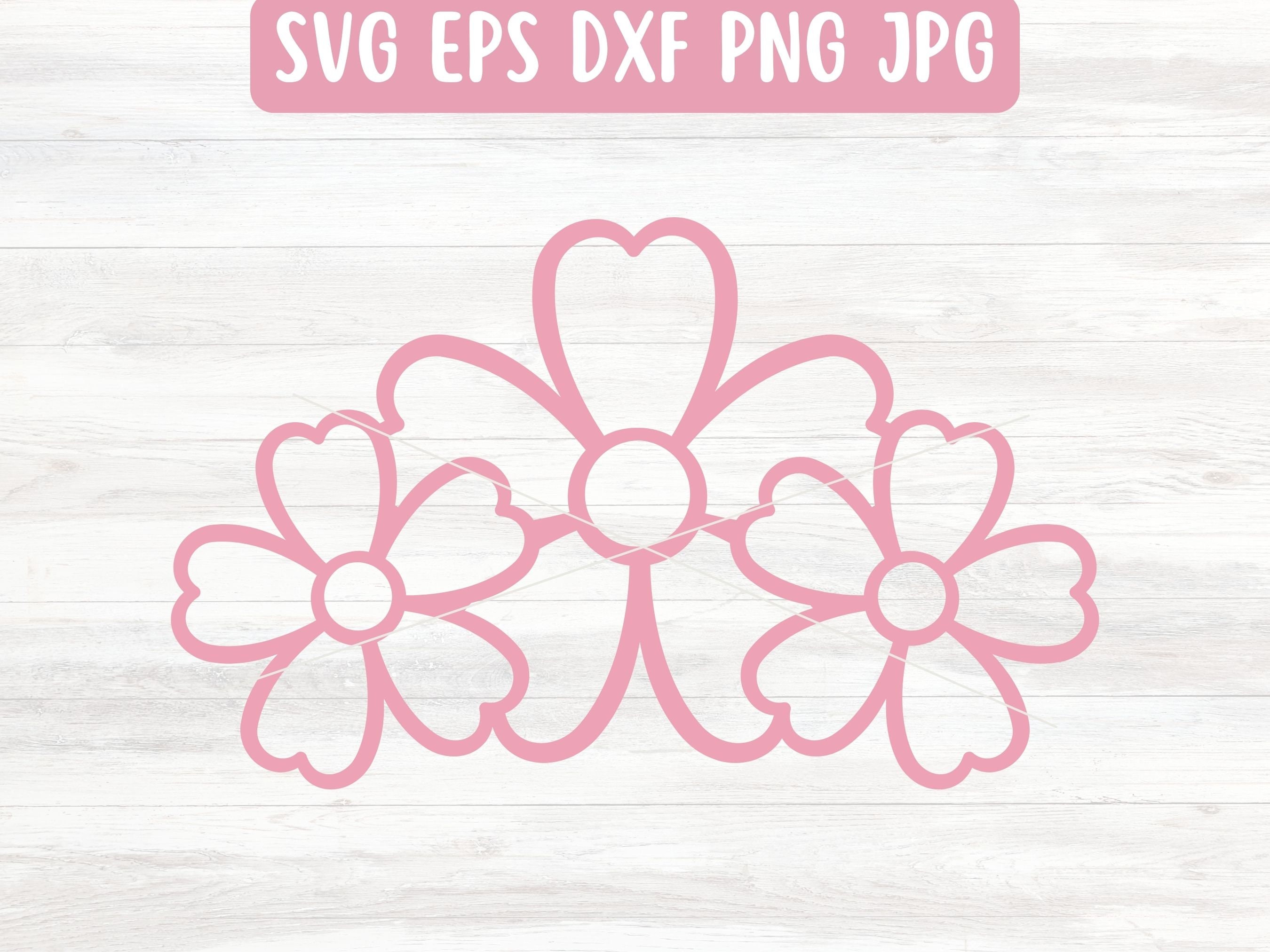 Simple Flower SVG File for Cricut, Flower Outline SVG for Silhouette ...
