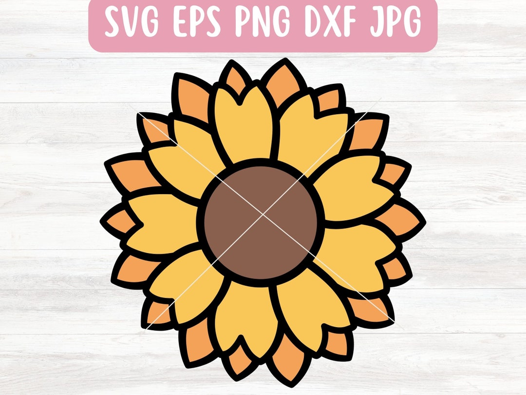 Simple Sunflower SVG File for Cricut, Layered Flower SVG File Download ...