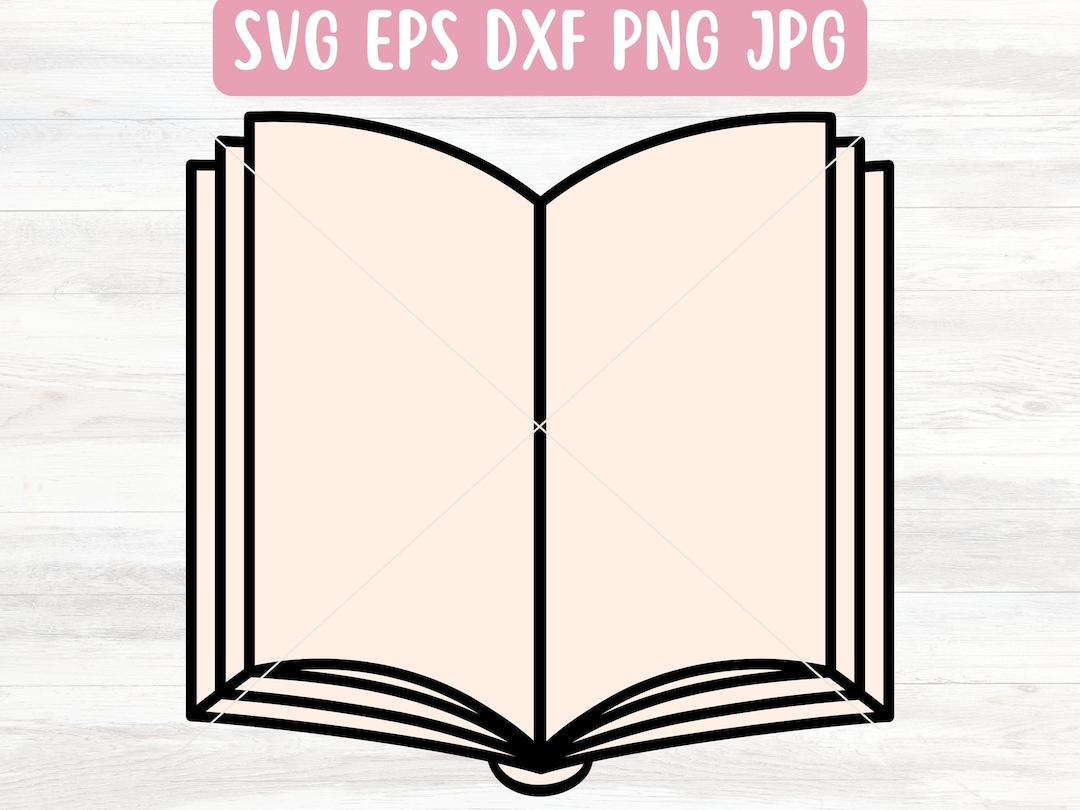 Open Book SVG File for Cricut, Reading SVG for Silhouette, Layered Book ...