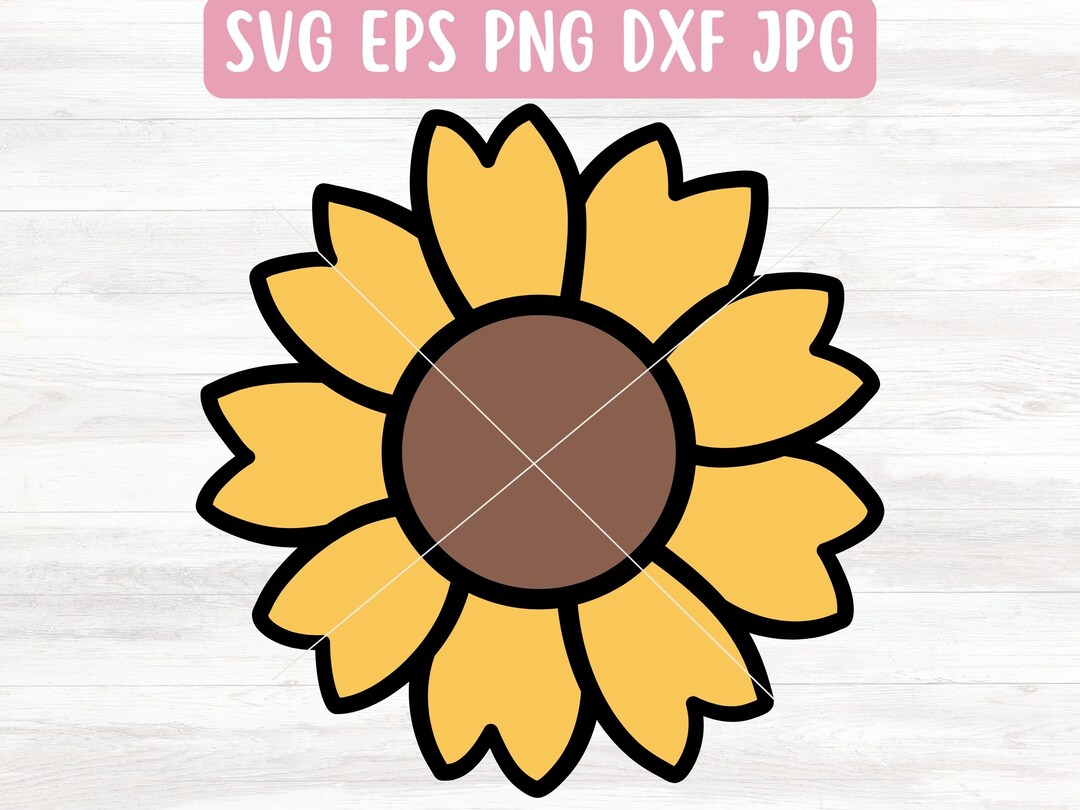 Simple Sunflower SVG File for Cricut, Layered Flower SVG File Download ...