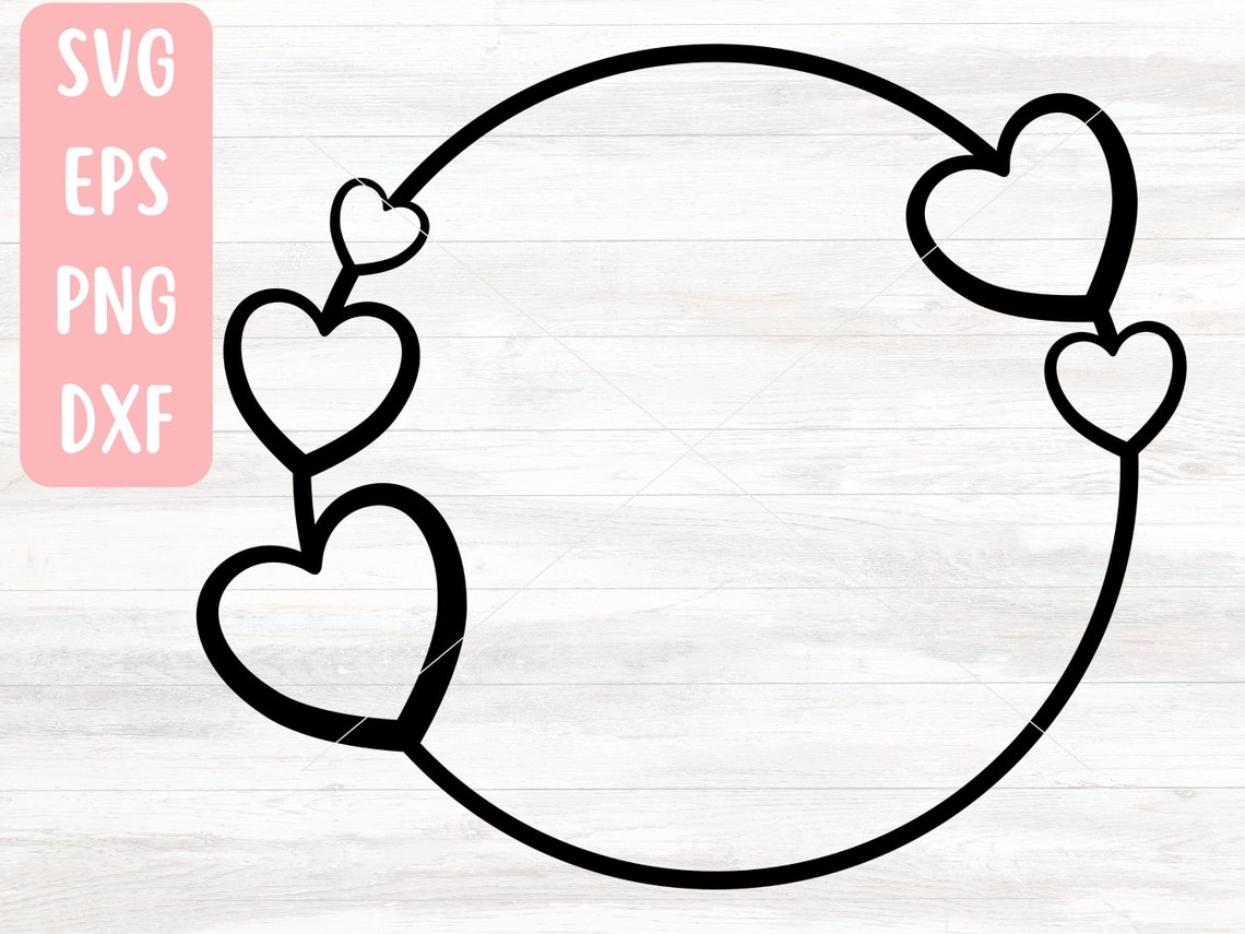 Heart Circle SVG File for Cricut Valentines Frame SVG Vector - Etsy Canada