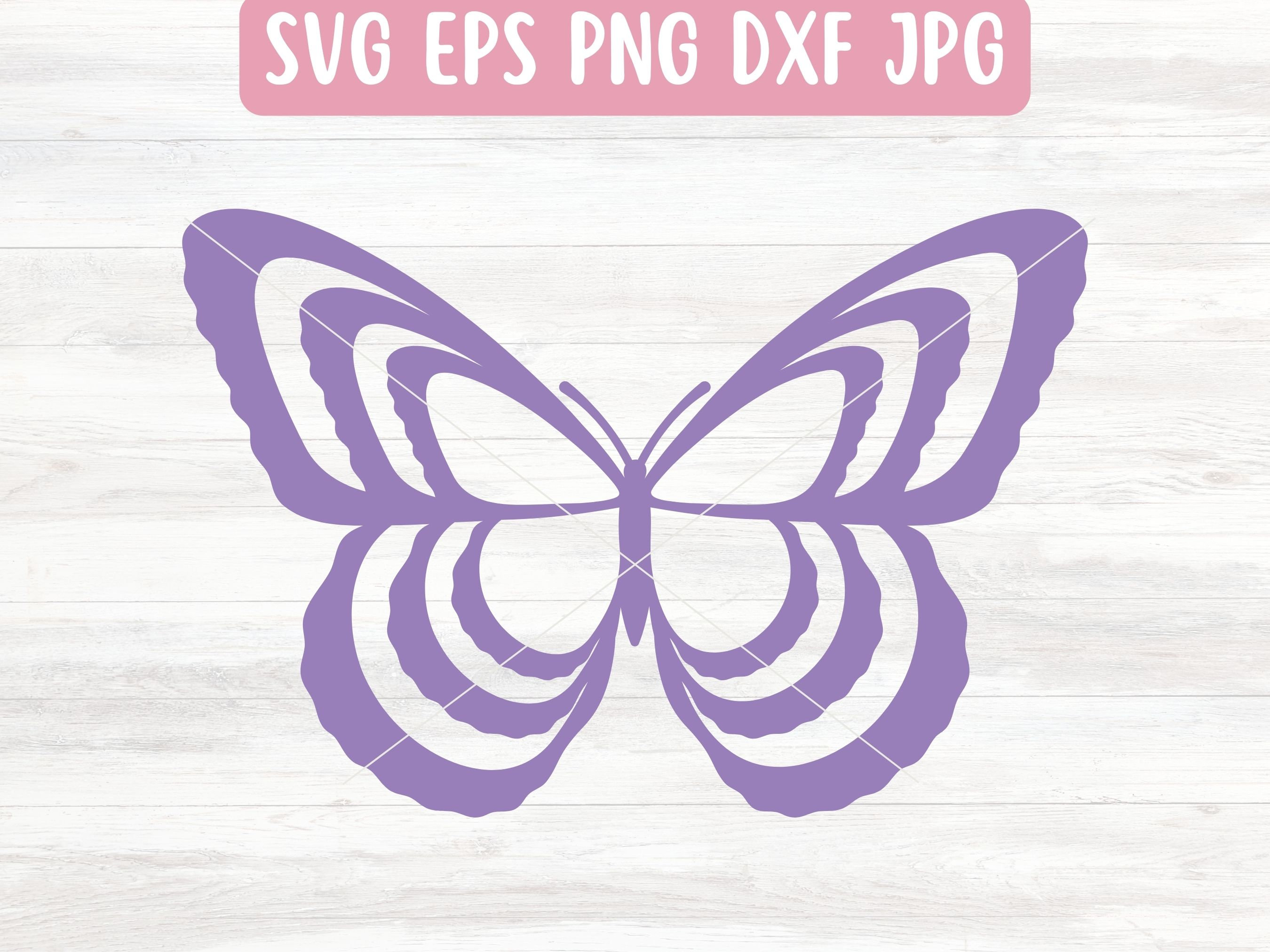 Simple Butterfly SVG File for Cricut, Butterfly Outline SVG for ...