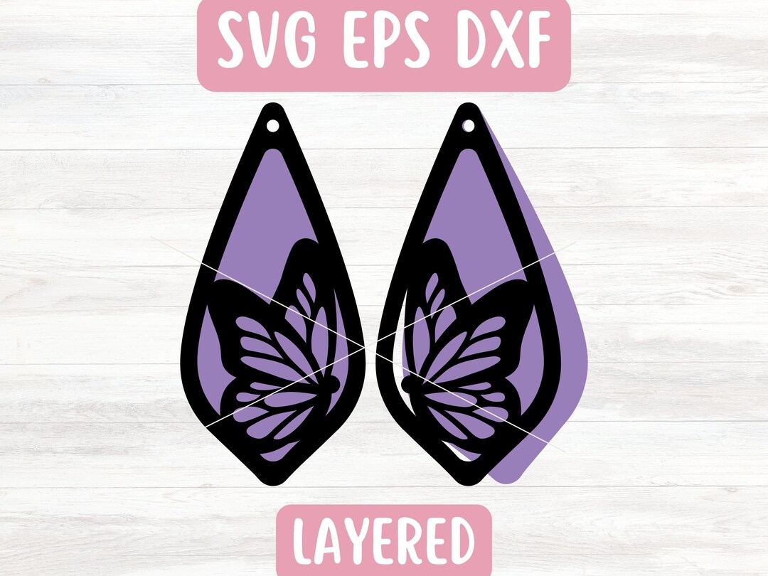 Monarch Butterfly Earring SVG File for Cricut, Layered Earring SVG for ...
