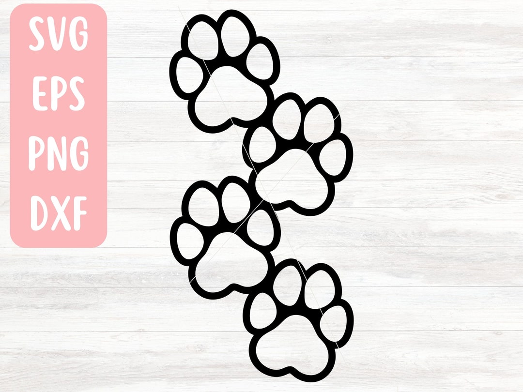 Paw Prints Outline SVG File for Cricut Dog Lover SVG Vector - Etsy Canada
