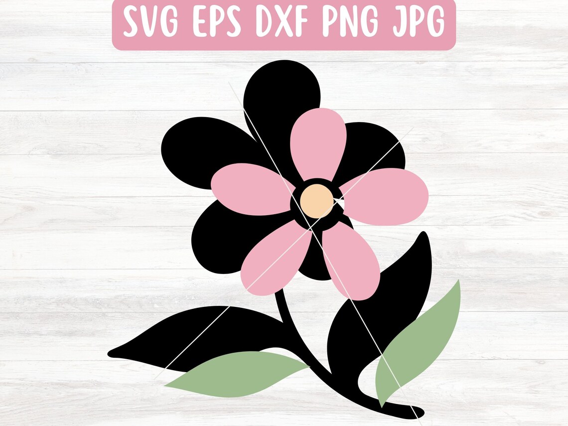 Simple Flower SVG File for Cricut, Layered Flower SVG for Silhouette ...