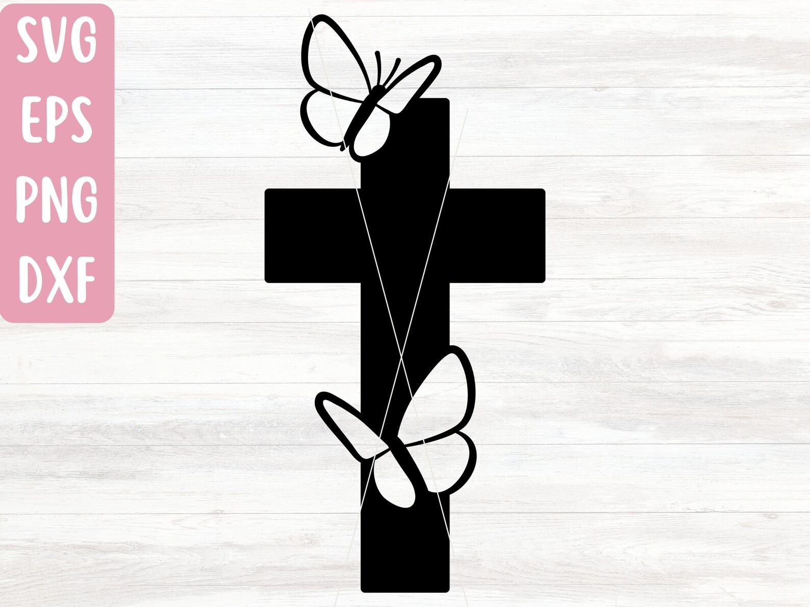 Butterfly Cross SVG File for Cricut, Cross With Wings SVG for ...