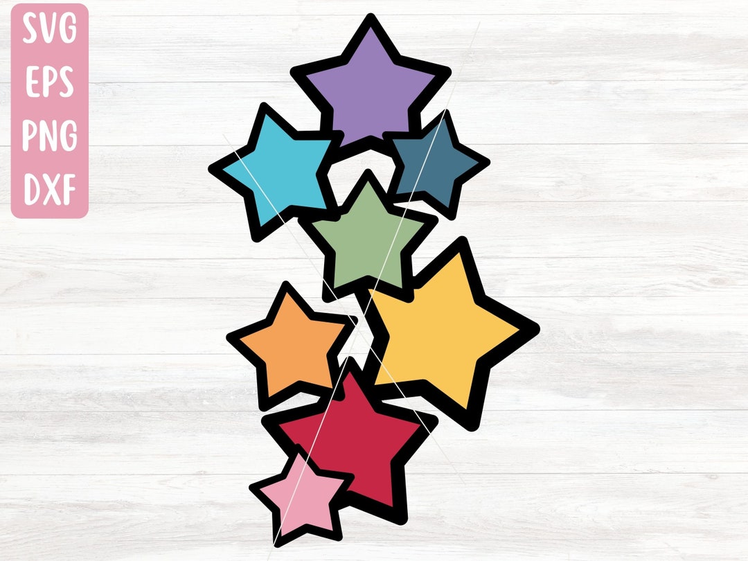 Layered Stars SVG File for Cricut, Star Cluster SVG for Vinyl, Digital ...