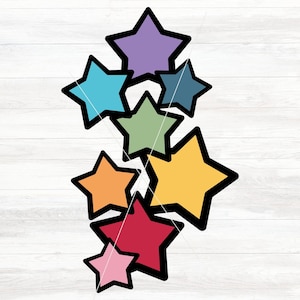 Layered Stars SVG File for Cricut, Star Cluster SVG for Vinyl, Digital ...