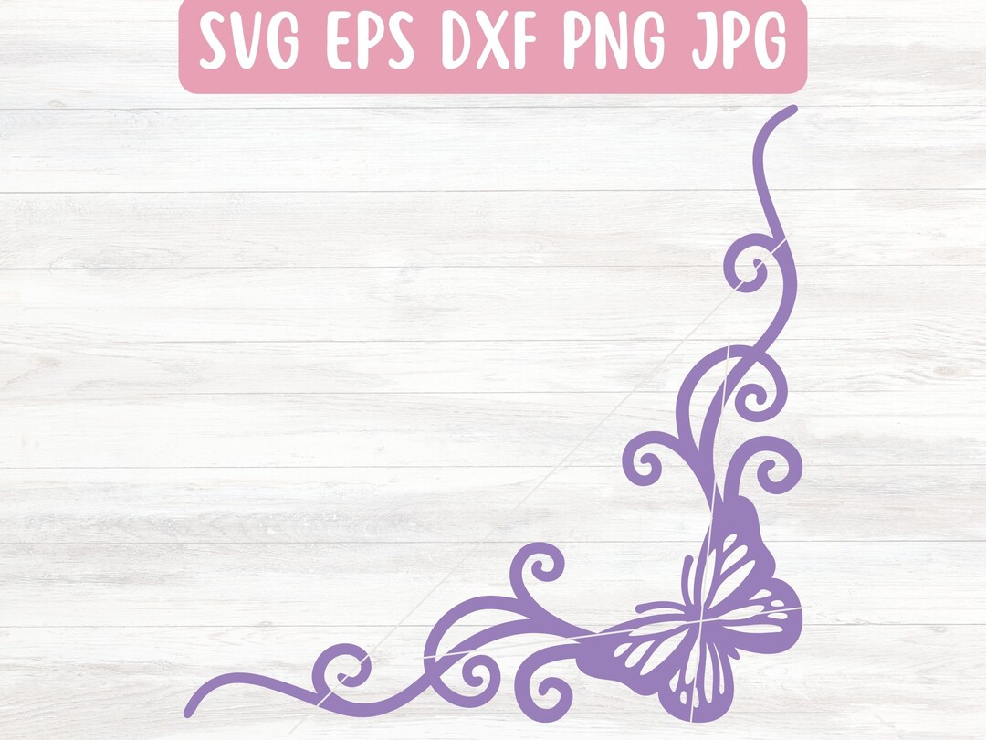 Corner Border SVG File for Cricut, Butterfly Border SVG for Silhouette ...