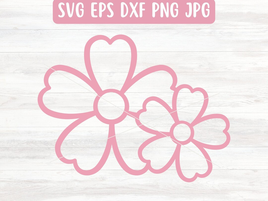 Simple Flower SVG File for Cricut, Flower Outline SVG for Silhouette ...