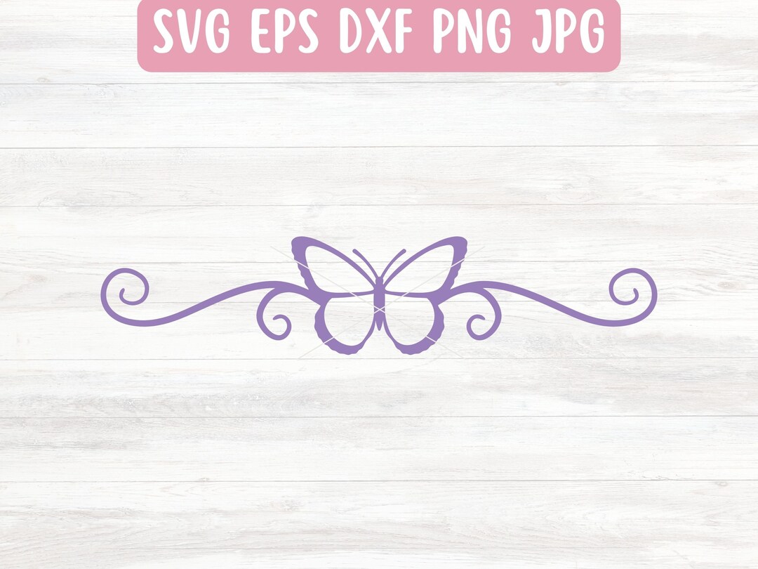 Butterfly Border SVG File for Cricut, Text Divider SVG for Silhouette ...