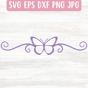 Butterfly Border SVG File for Cricut, Text Divider SVG for Silhouette ...